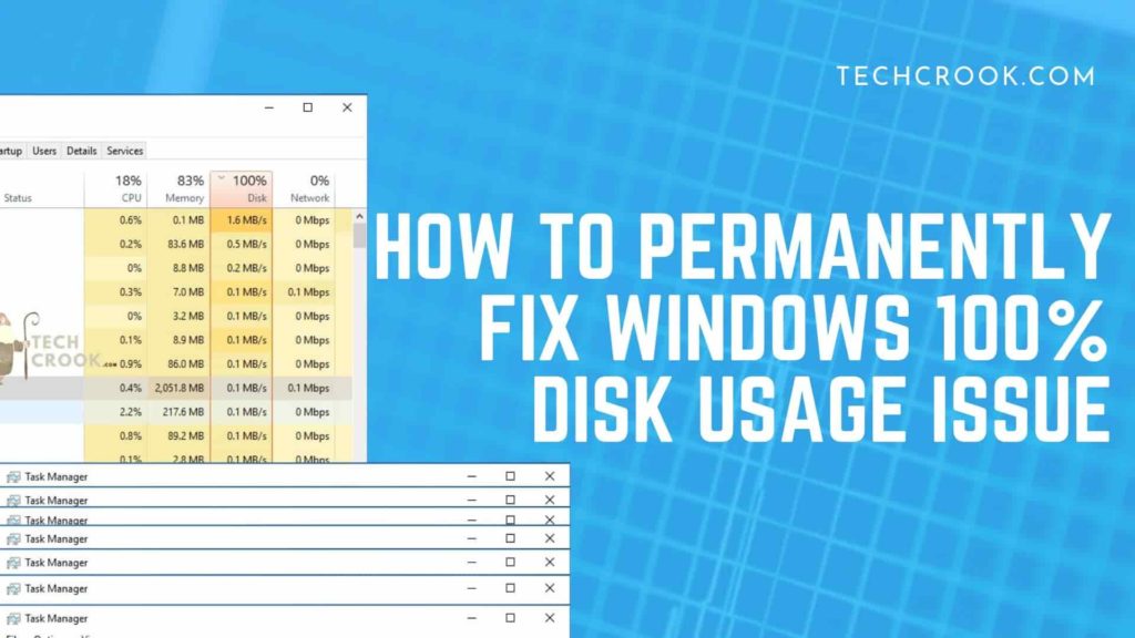 How to fix 100% disk usage at startup in windows 8/8.1/10 - Techcrook ...